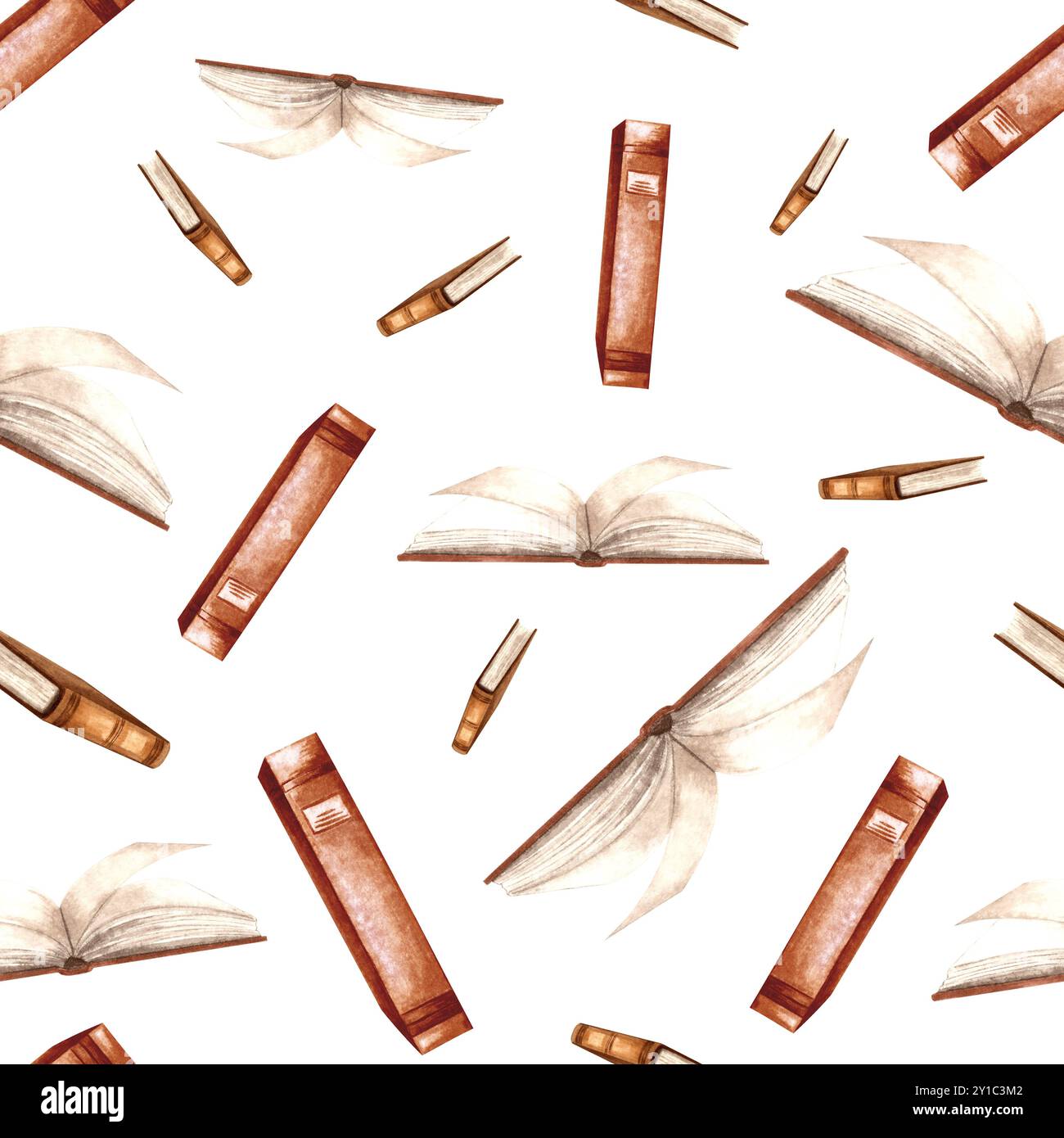 Books vintage, textbook. Seamless pattern stylized. Hand drawn ...