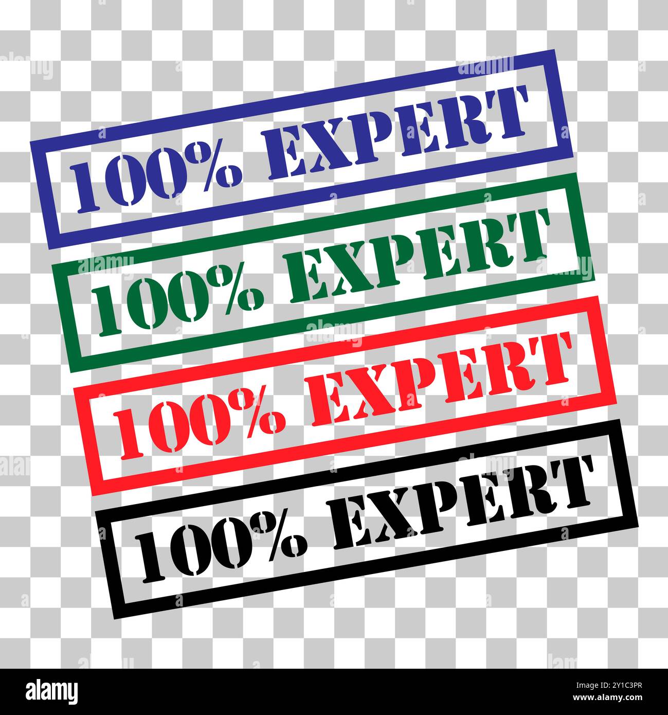 Set of Expert 100% stamp symbol, label sticker sign button, text banner ...