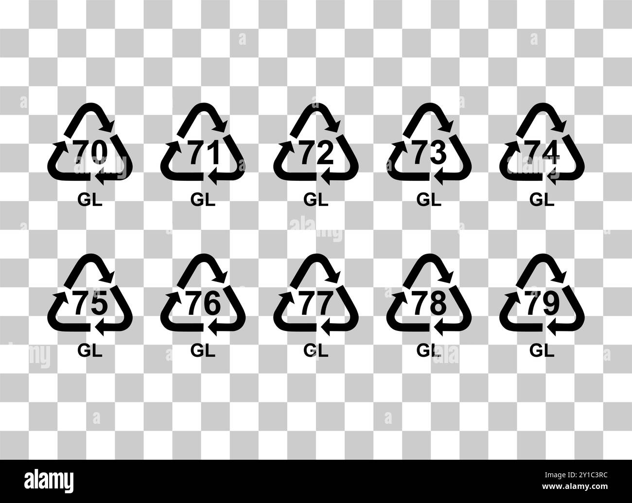 Set of Glass symbol, ecology recycling sign isolated on white ...