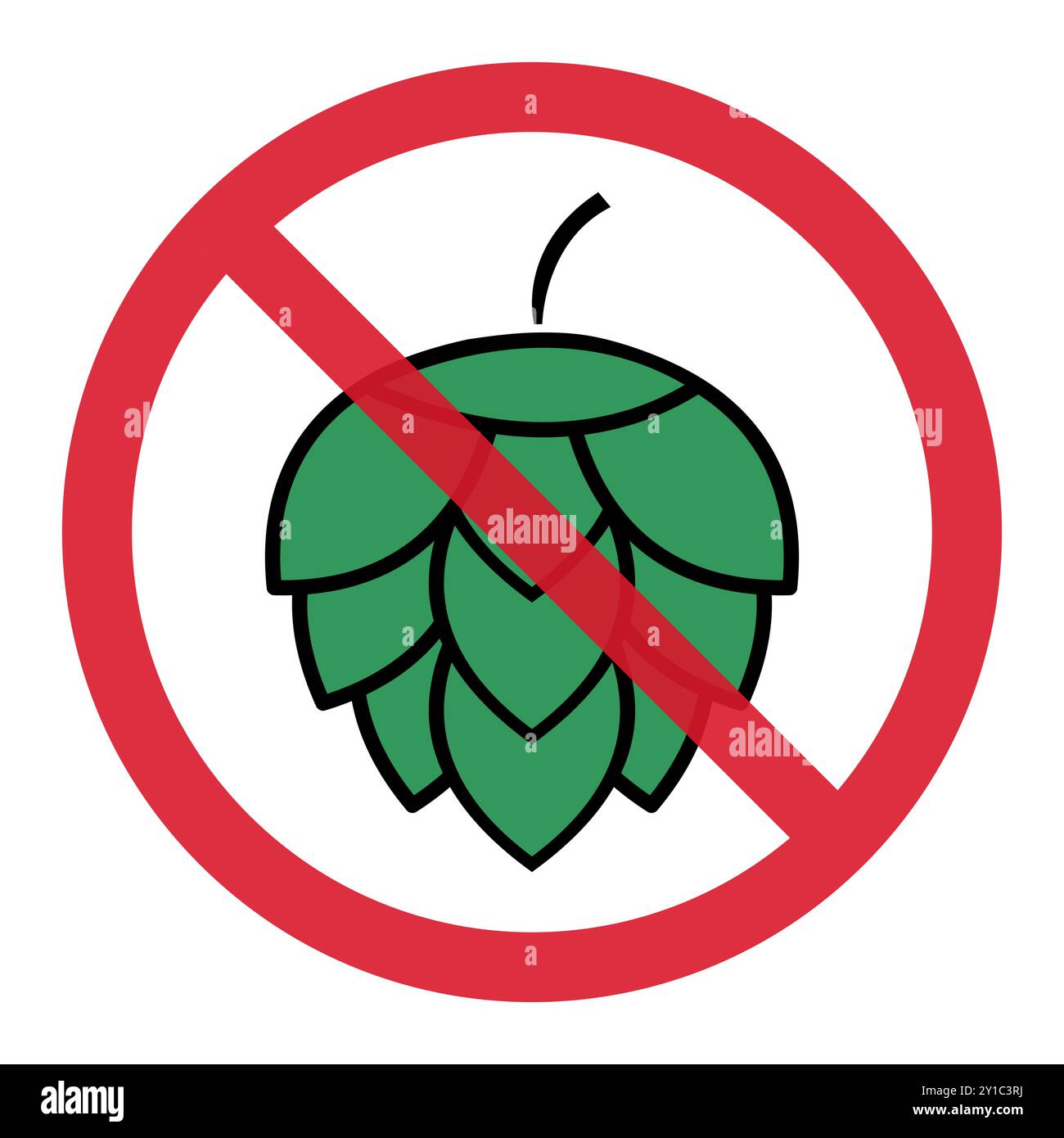 Hop Stop icon beer cone leaf sign,pub herb design, nature seed vector ...
