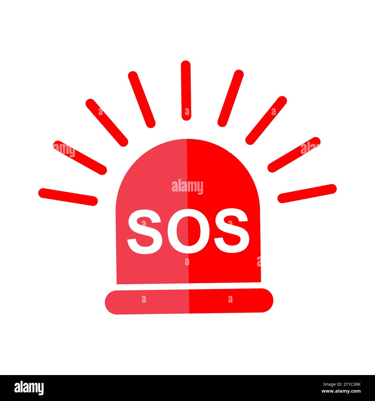 SOS help icon, safety support alert flat design, save vector ...