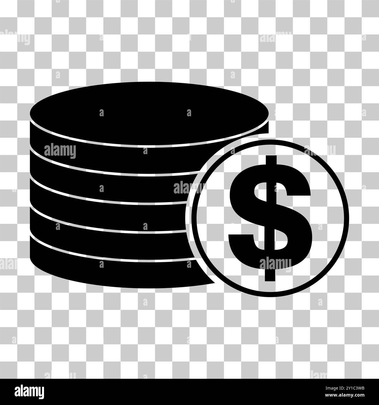 Dollar stack coin, flat icon money design, cash sign vector ...