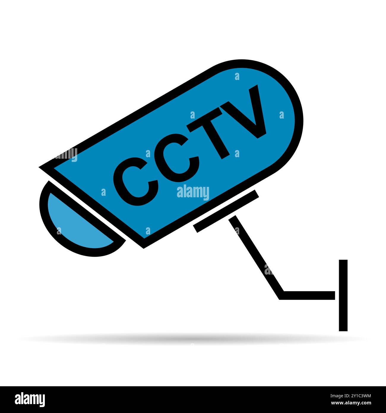 Closed circuit television camera shadow icon, CCTV video protection ...