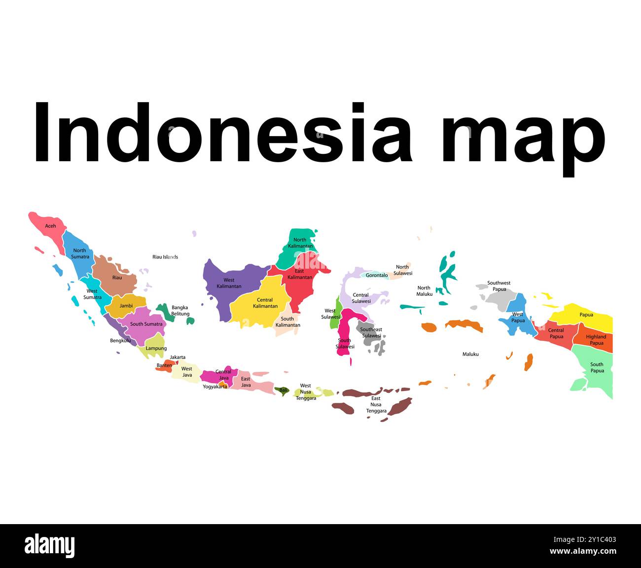 Indonesia detailed map shape, Flat web graphic concept icon symbol ...