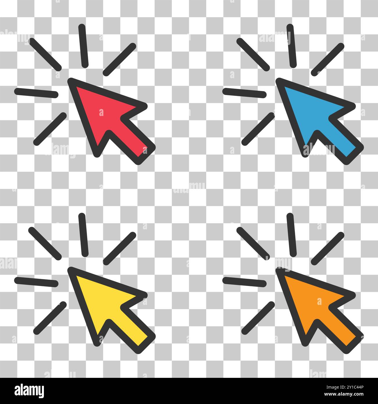 Set Of Click Arrow Mouse Icon Web Button Cursor Digital Design Vector Illustration Stock