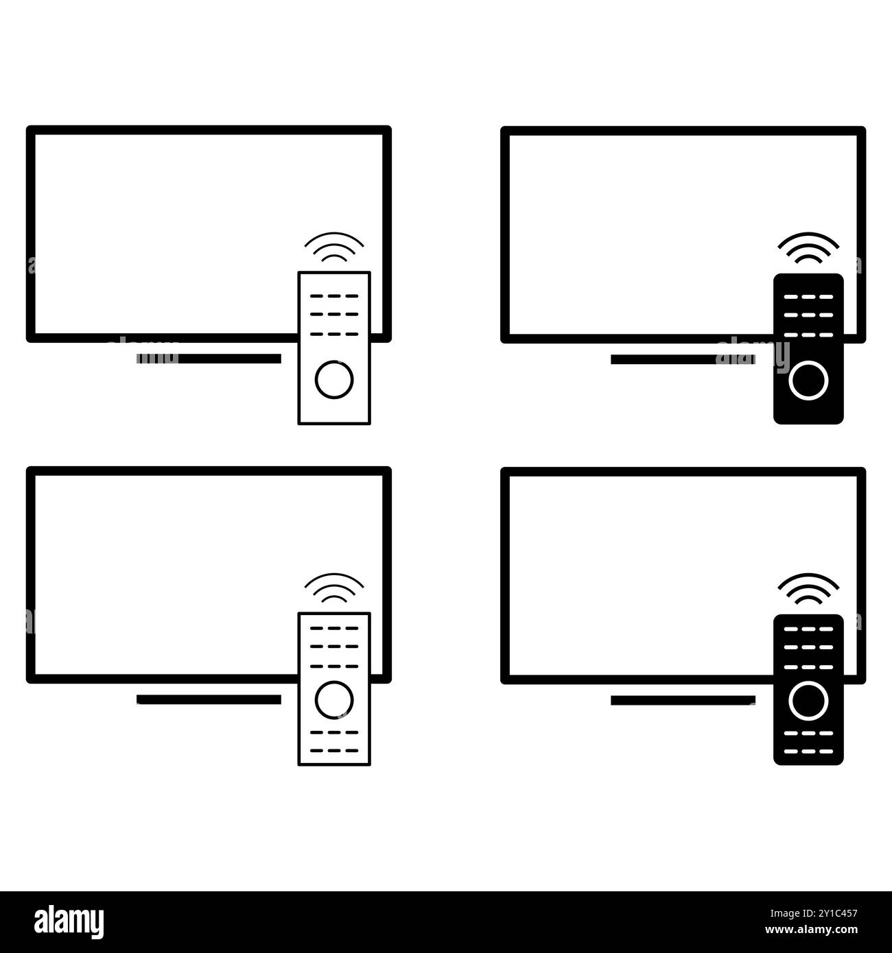 Set of Remote tv device icon, media television sign, web digital vector ...
