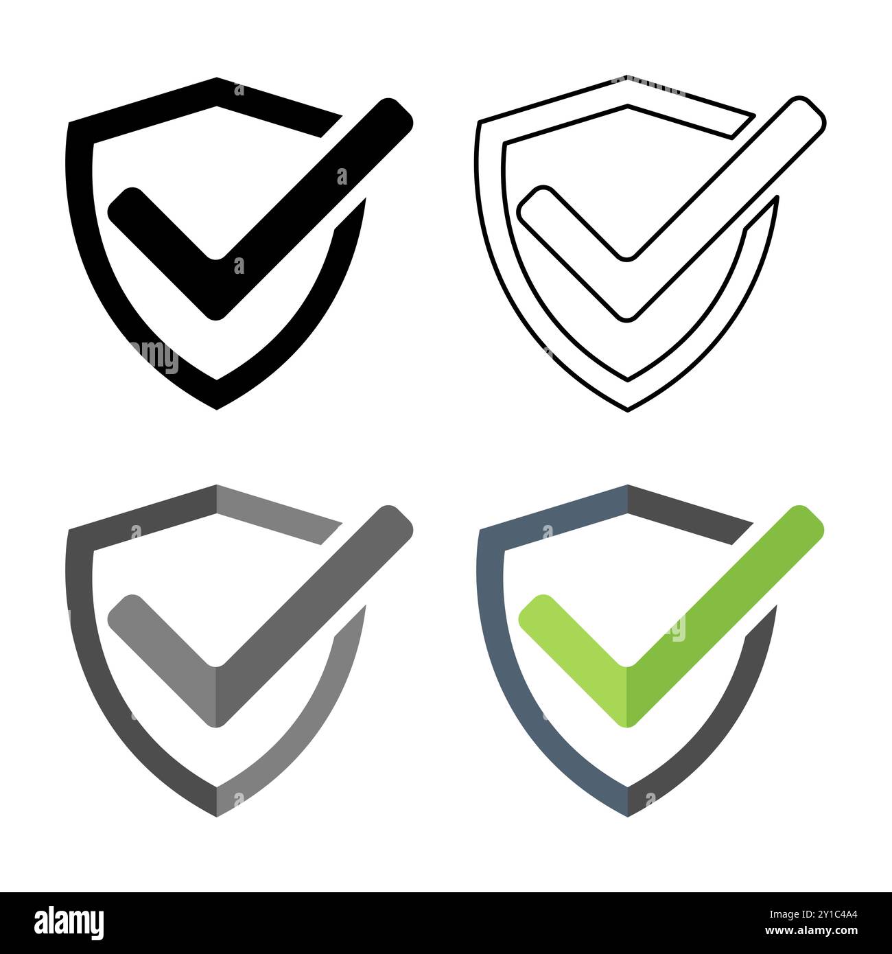 Set of Shield protect icon, safety mark web design, guard symbol vector ...