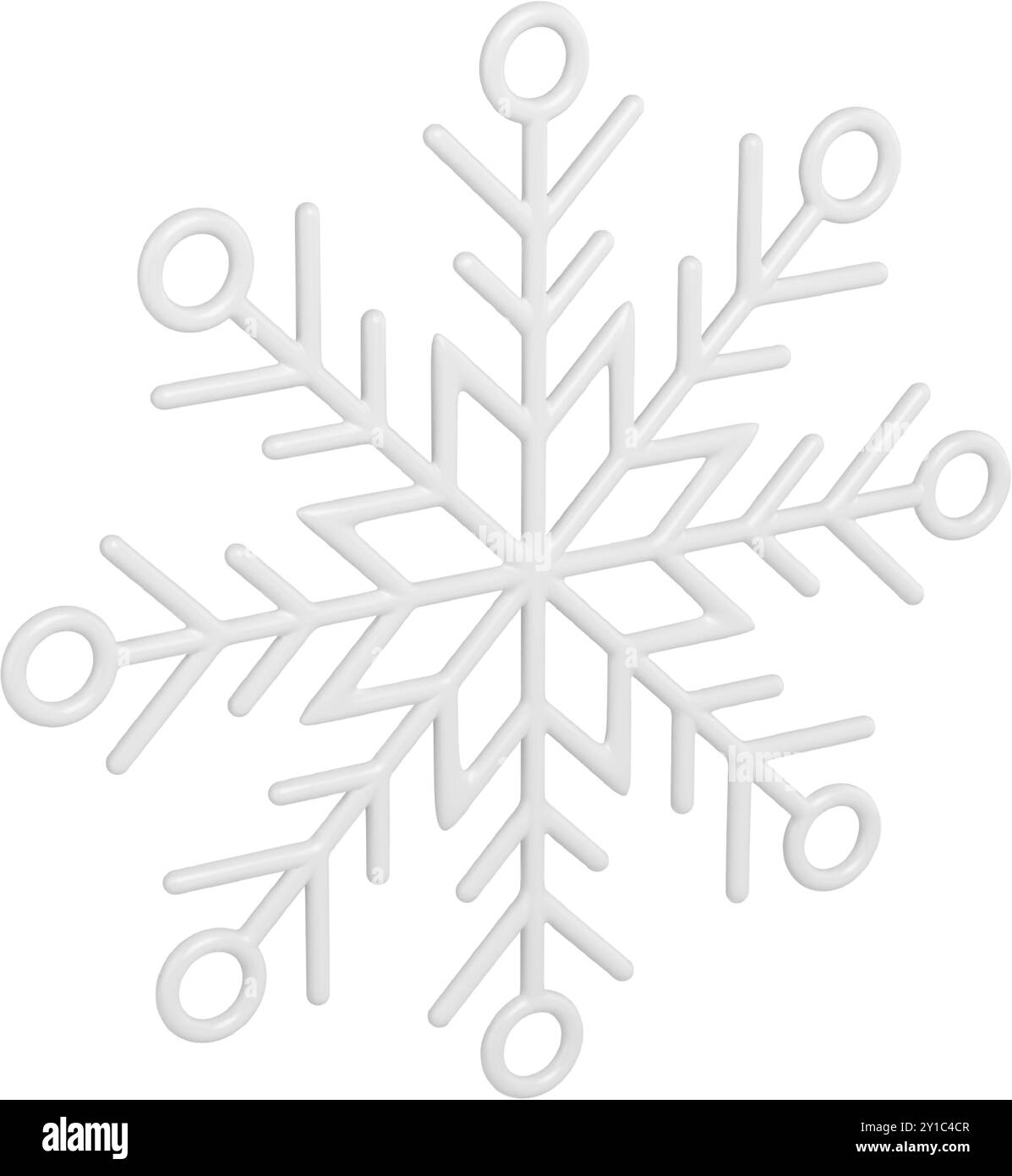 Elegant winter weather white snowflake realistic vector illustration ...