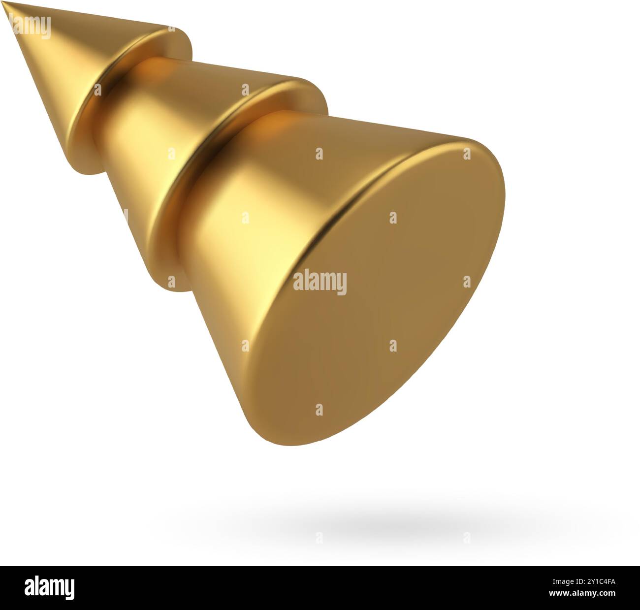 Luxury golden abstract minimalistic Christmas tree isometric realistic ...