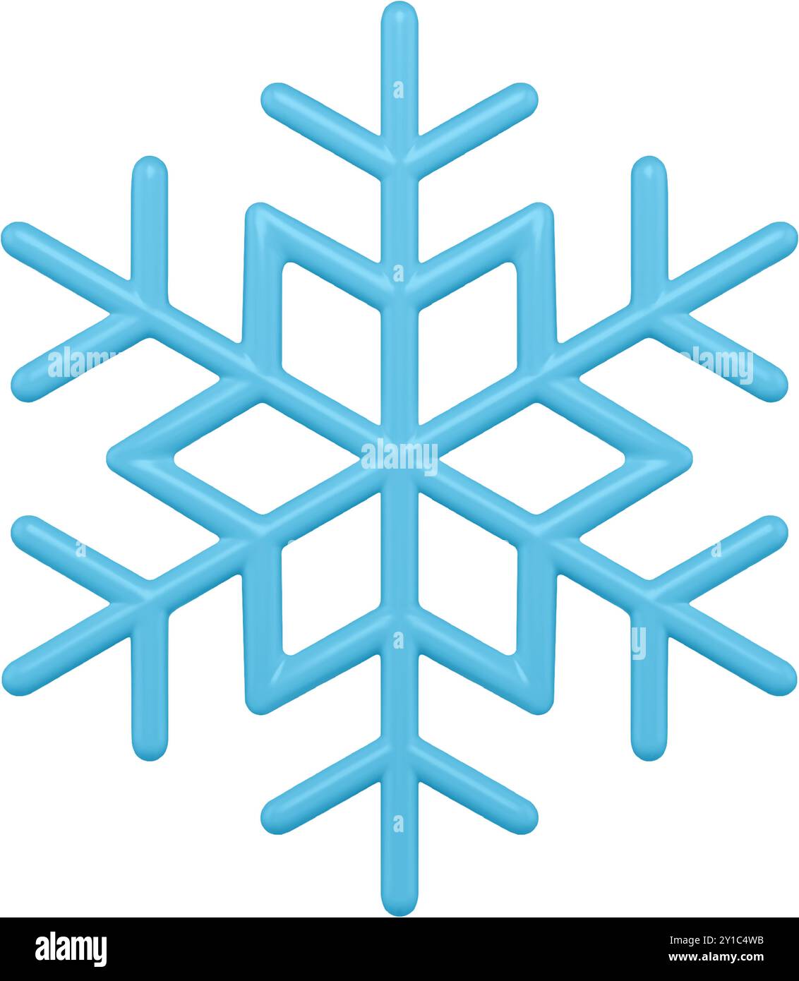 Classic blue star pattern ornamental ice snowflake decorative ...