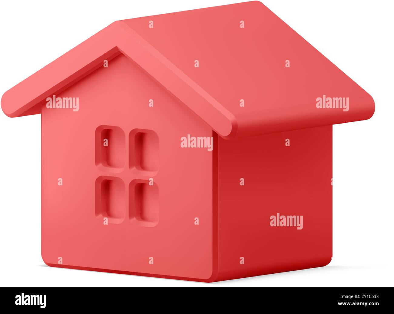 Red house toy luxury decorative design 3d isometric vector illustration ...