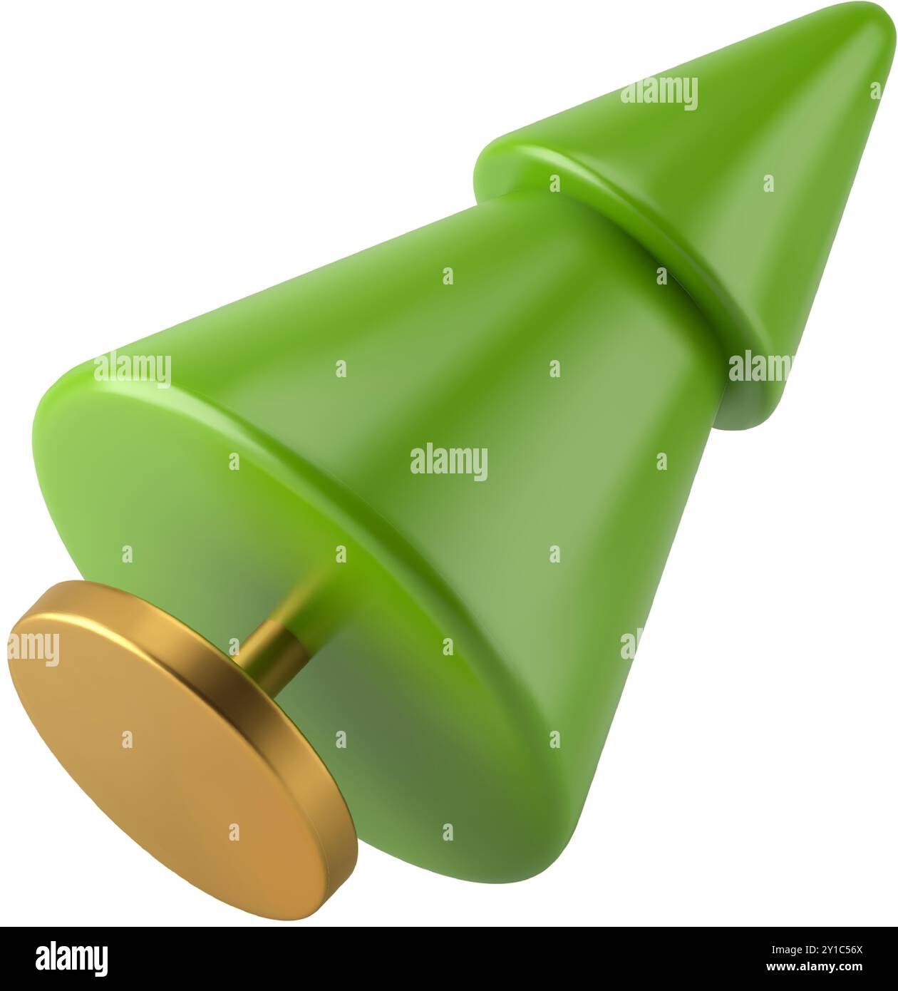 Realistic green Christmas tree minimalistic triangle toy symbol of New ...