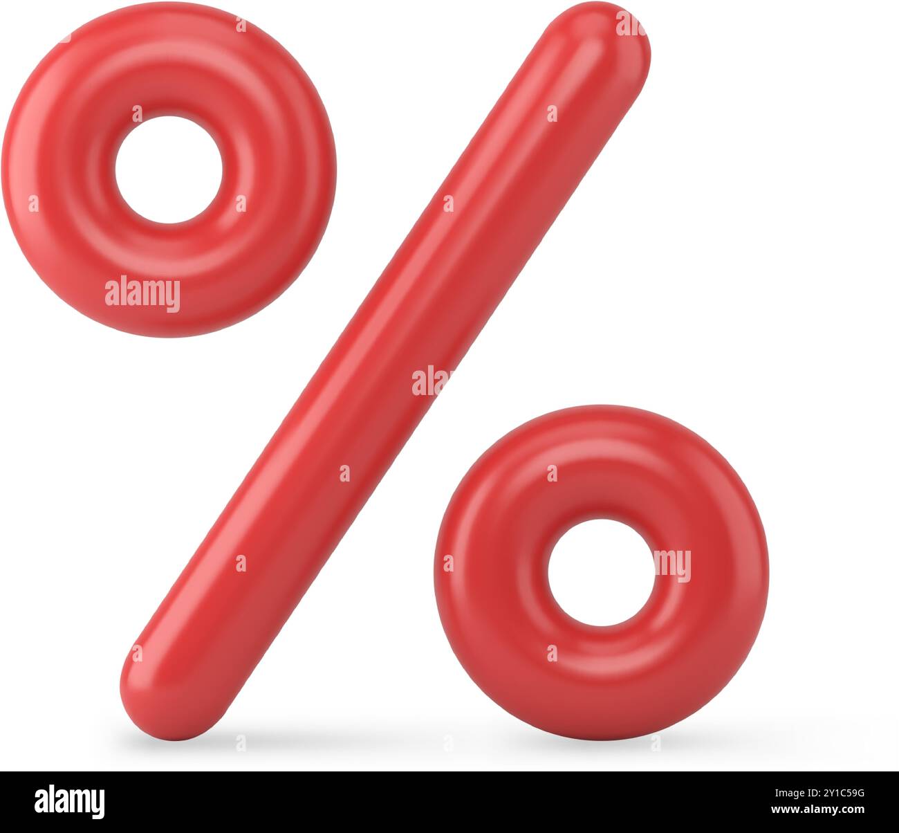 Expensive classic red percentage symbol realistic vector illustration ...