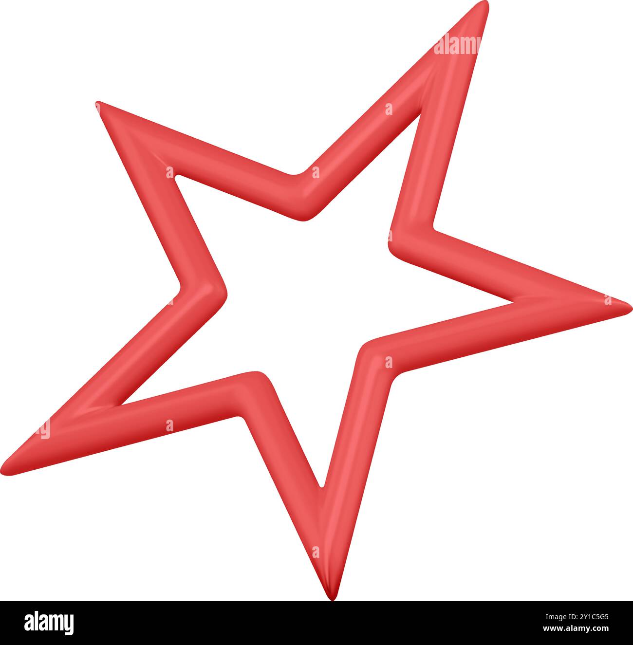 Festive Christmas tree toy decor design red star contour shape ...