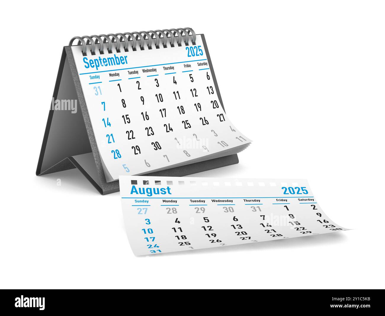 2025 year. Calendar for September. Isolated 3D illustration Stock Photo ...