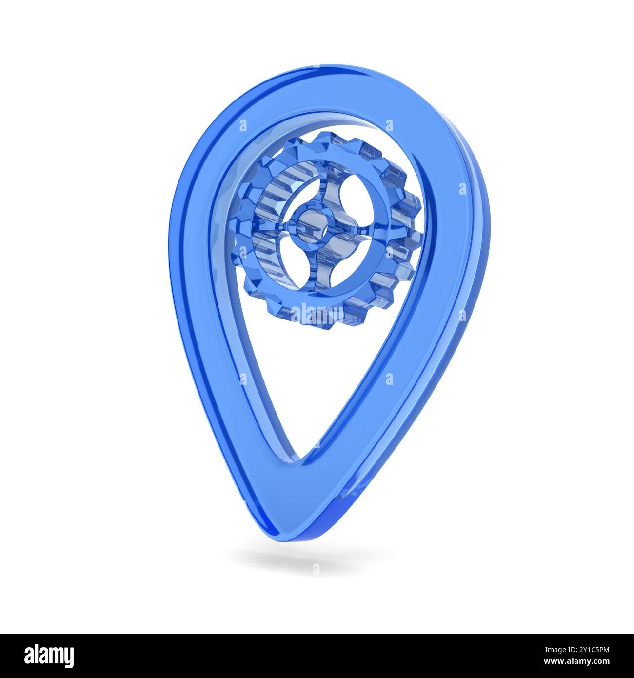 glass pointer marker on white background. Isolated 3D illustration ...