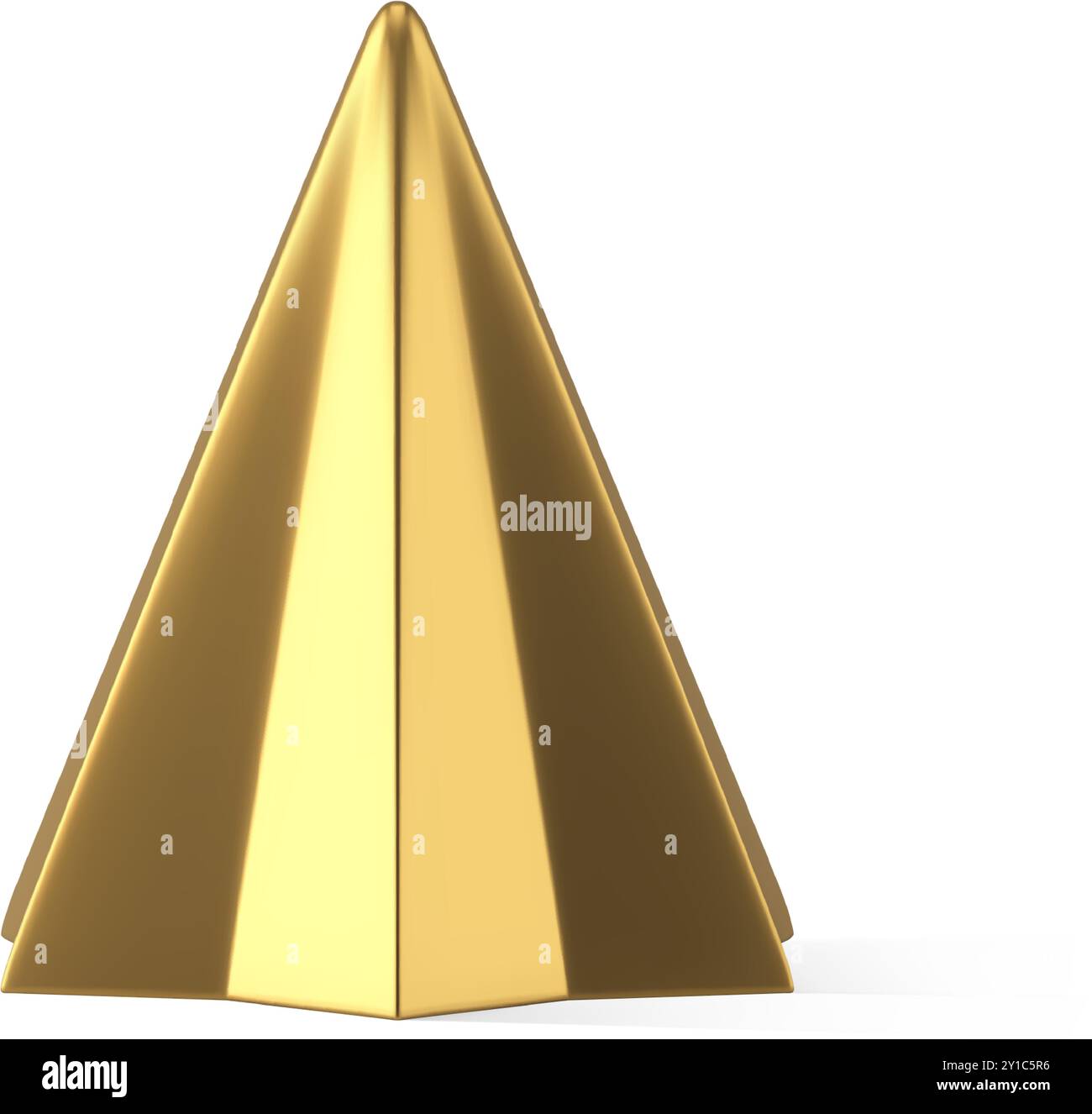 Luxury metallic golden minimalist Christmas tree polygonal angled ...