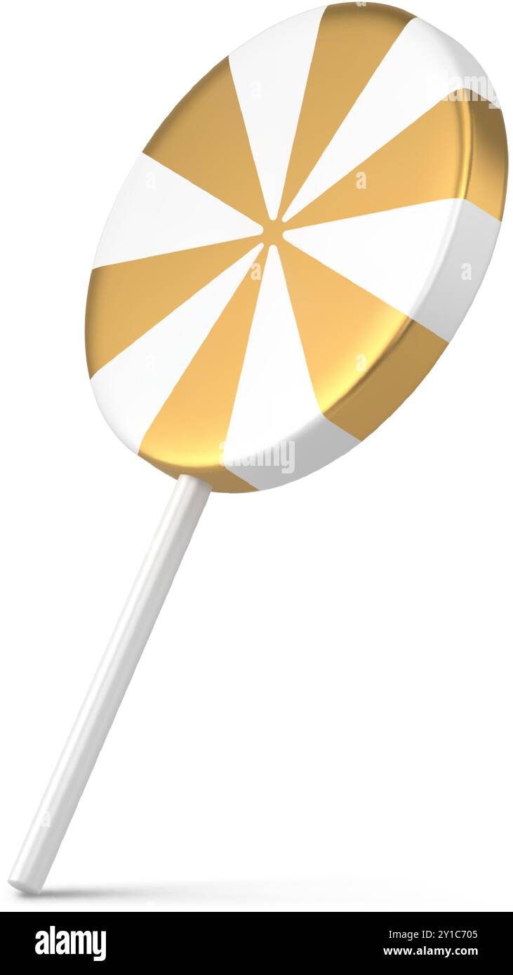 Traditional bright luxury isometric twisted lollipop on stick 3d ...