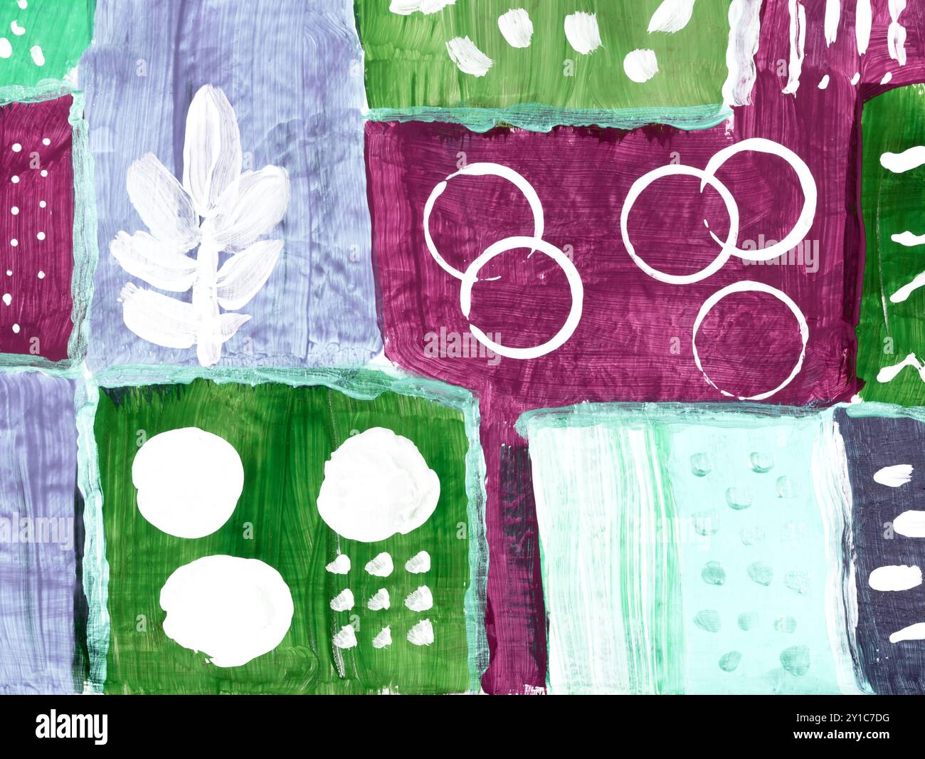 Abstract hand painted background in style of patchwork, brush stroke ...