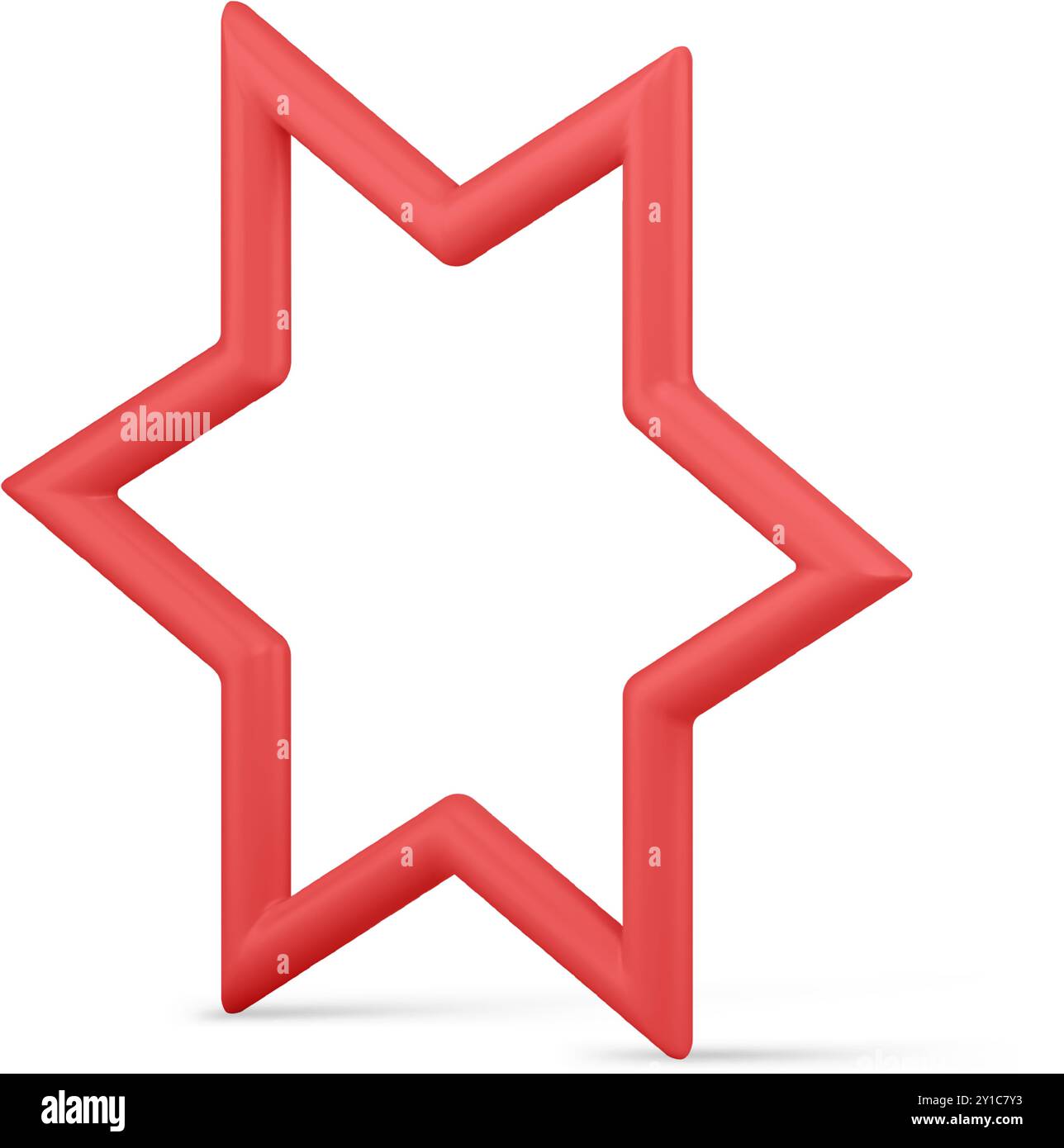 Classic six pointed red star contoured festive holiday decor bright ...