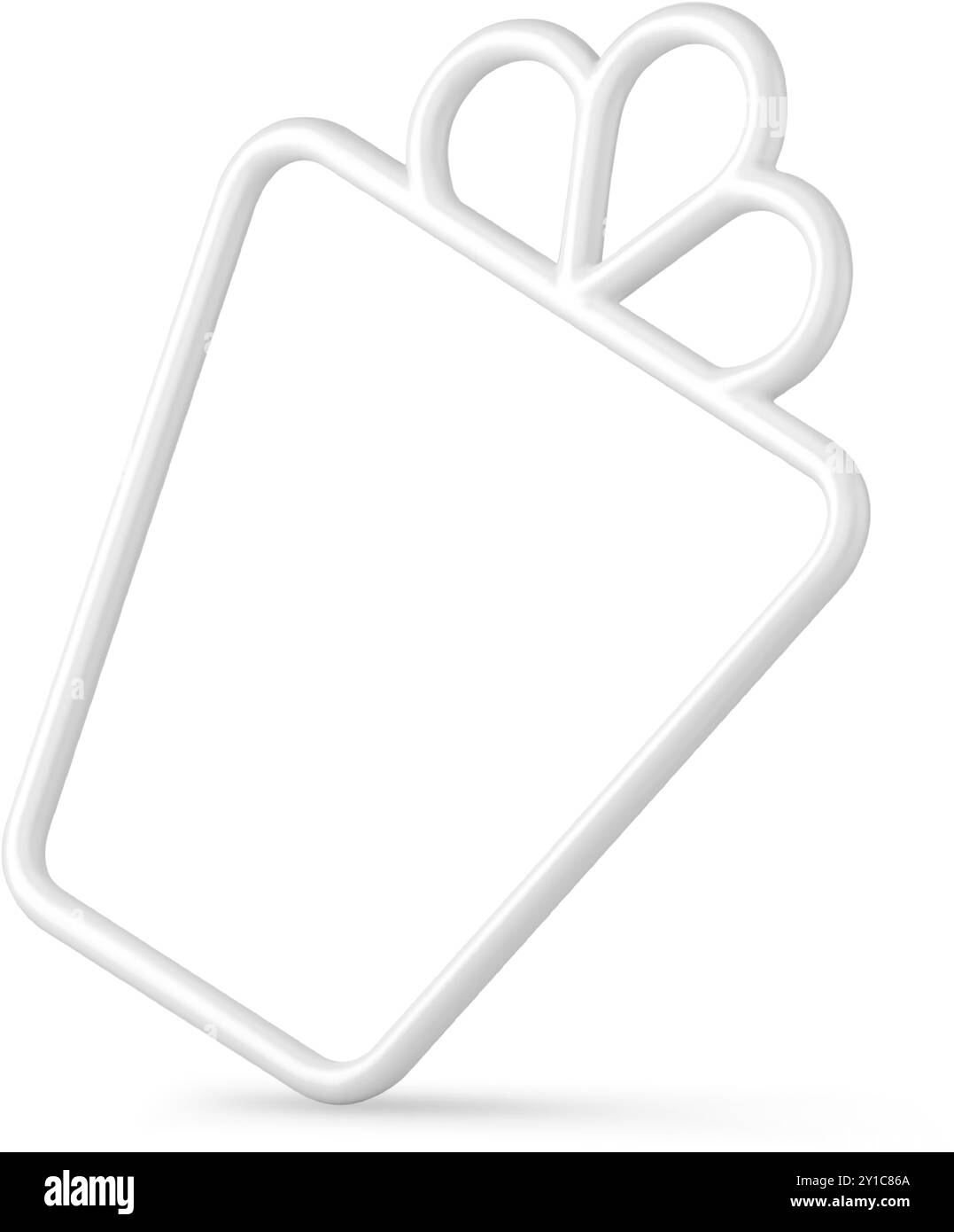 Cute white border Christmas surprise cardboard with bow contour frame ...