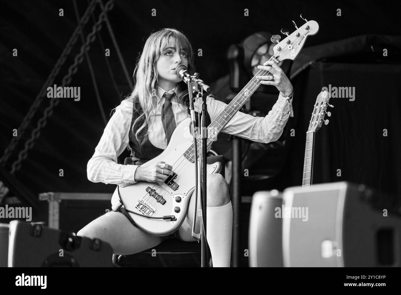 BLACK COUNTRY NEW ROAD, CONCERT, 2024: Tyler Hyde bass player and ...