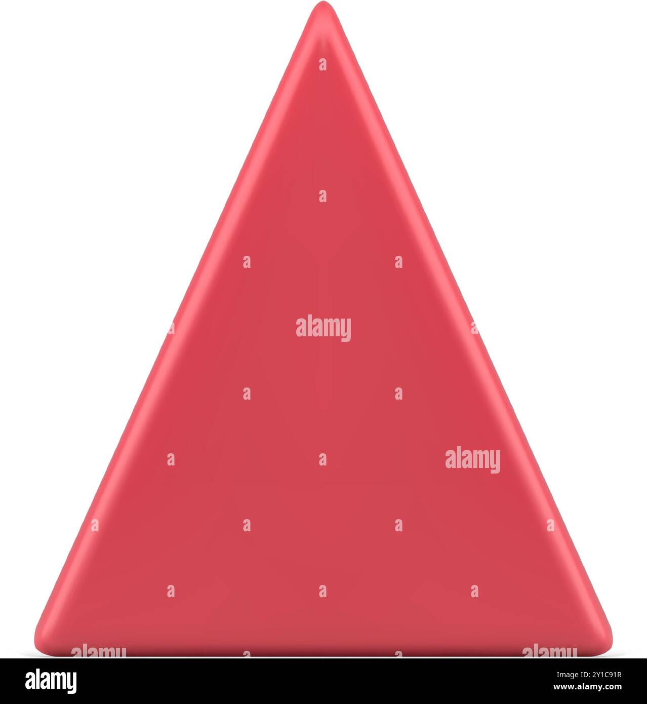 Realistic red triangle glossy pyramid shape Christmas tree bauble or ...