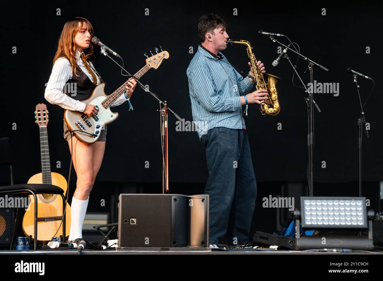 BLACK COUNTRY NEW ROAD, CONCERT, 2024: Tyler Hyde bass player and ...