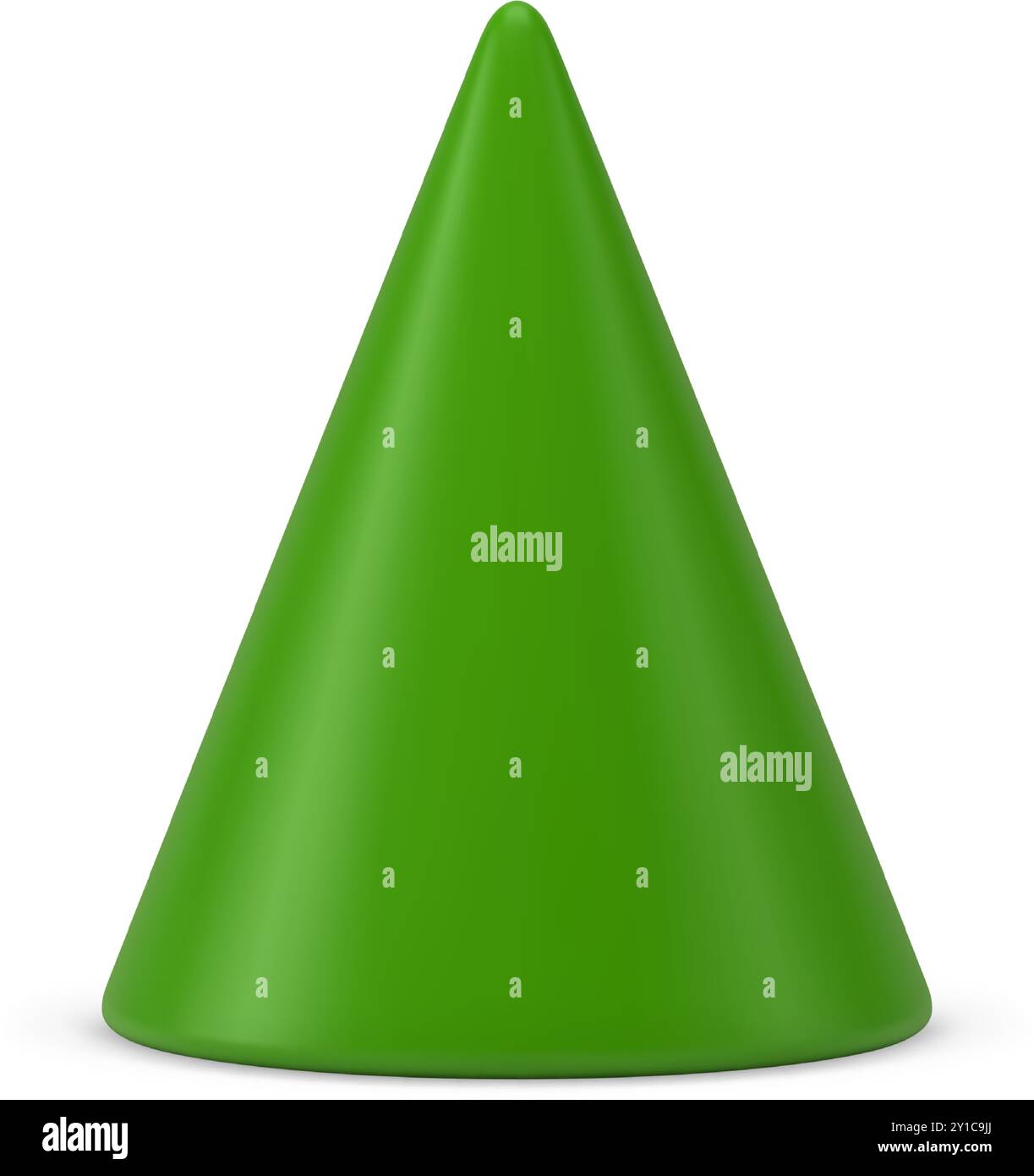 Green triangle cone shape Christmas tree abstract figurine 3d icon ...