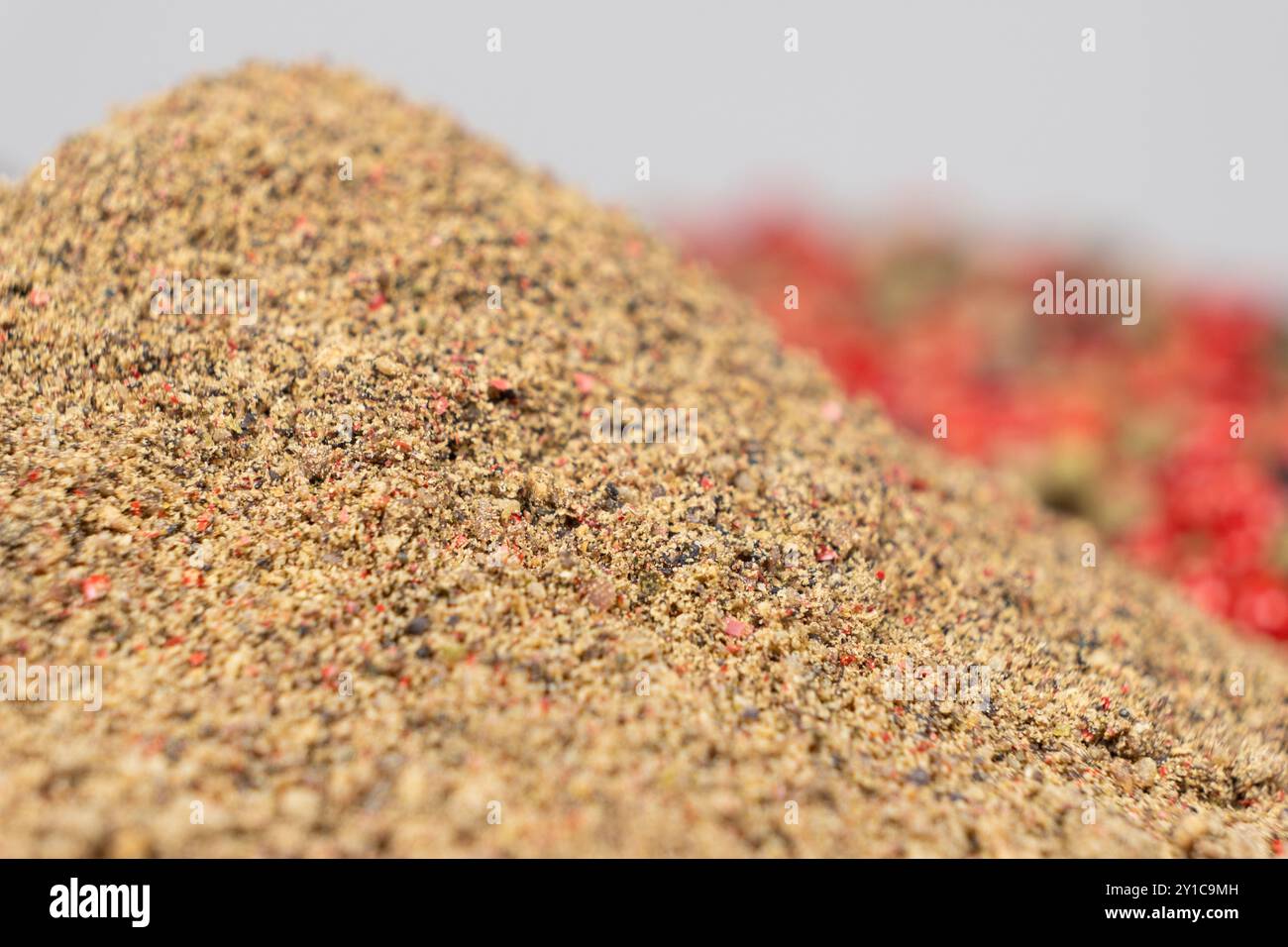 Ground pepper, a mixture of red, green, white and black pepper Stock ...