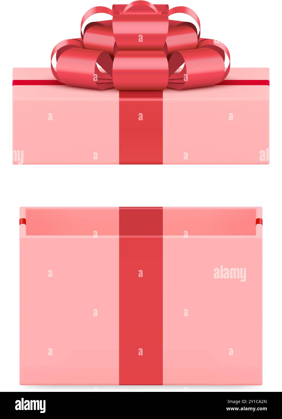 Pink open gift box feminine luxury present with luxury bow ribbon 3d ...