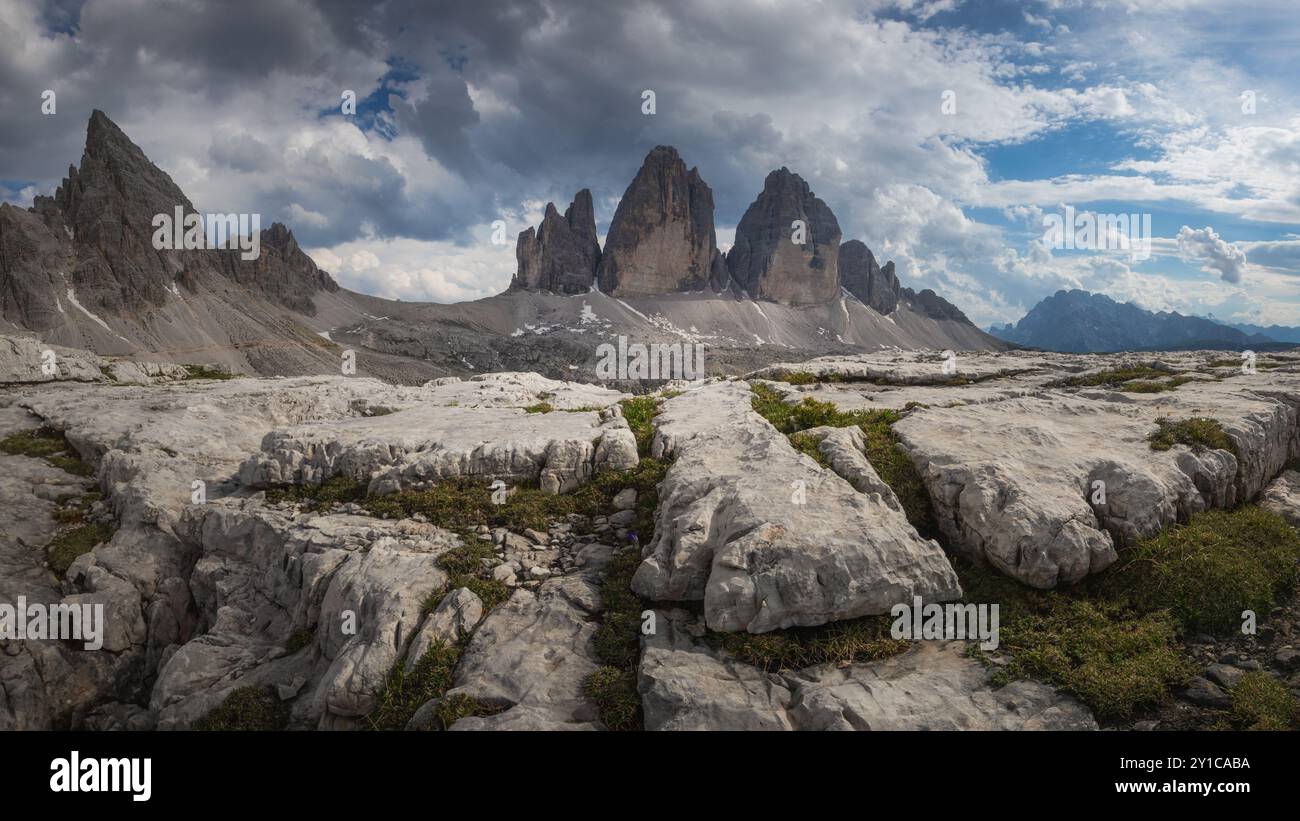 Majestic Three Peaks of Lavaredo in the Dolomites, Italy Stock Photo ...