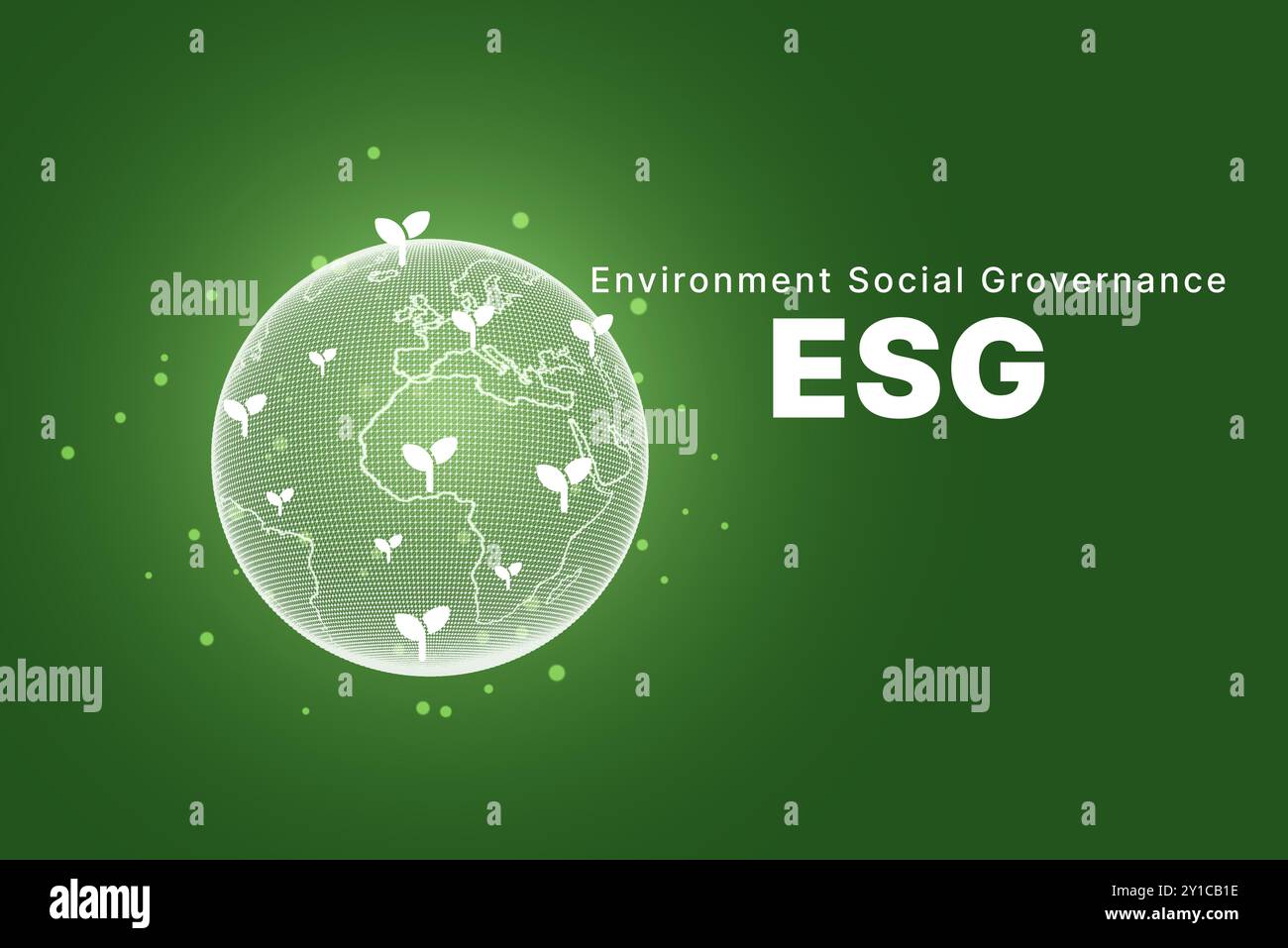 ESG icon green earth concept for Environment Society and Governance ...