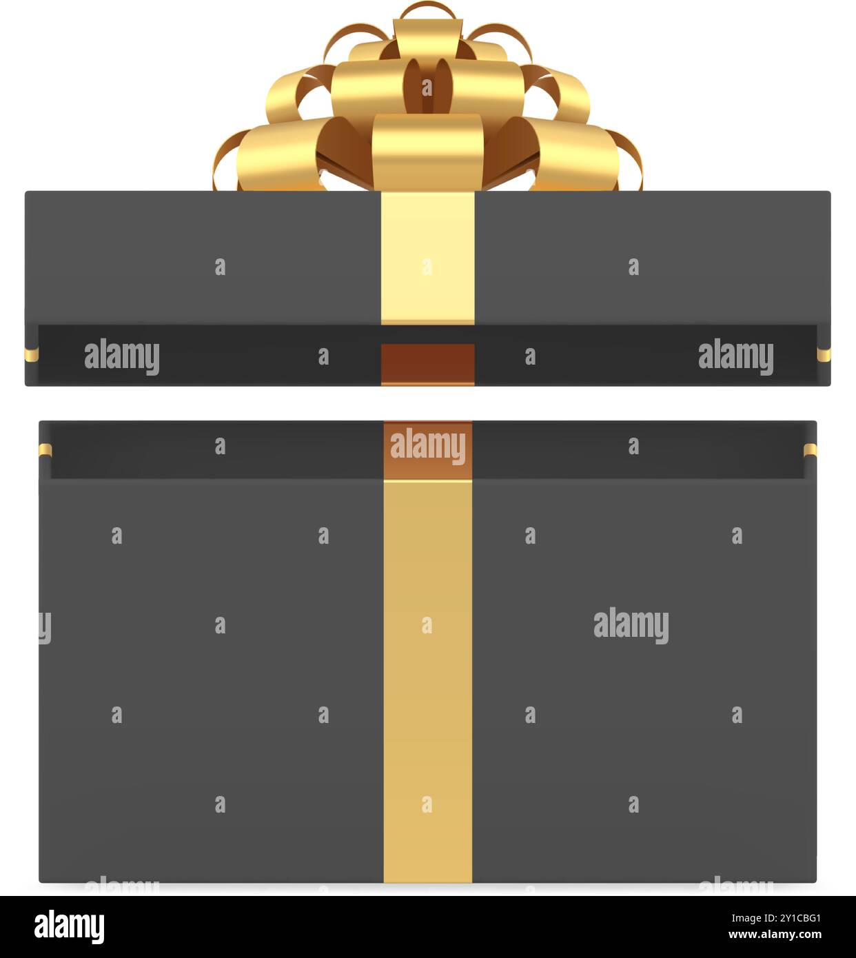 Expensive stylish black rectangle gift box with open cap realistic ...