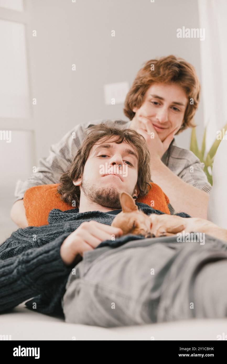 Two men sleeping together hi-res stock photography and images - Alamy