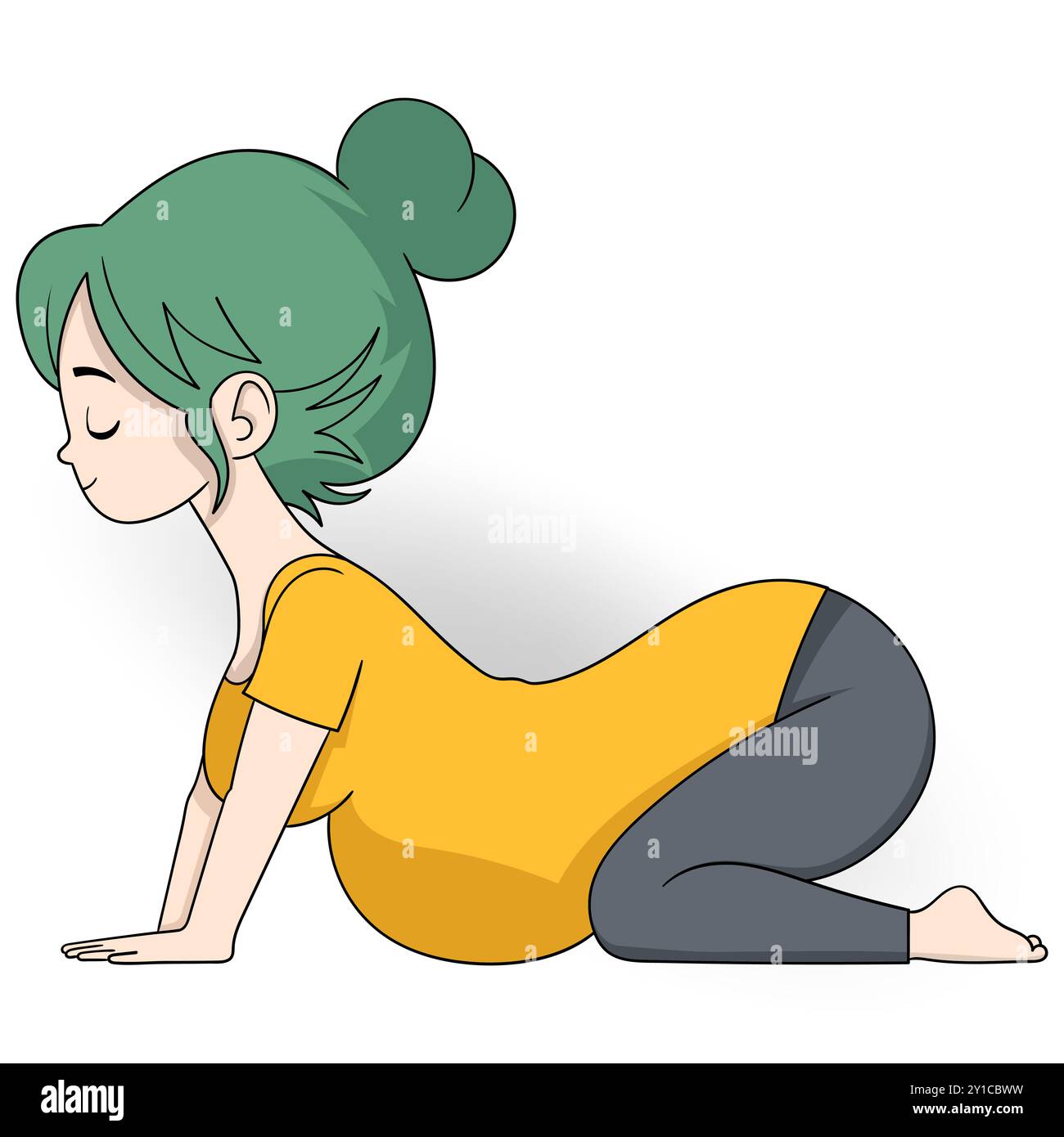 doodle of peoples activities to maintain health, pregnant woman doing ...