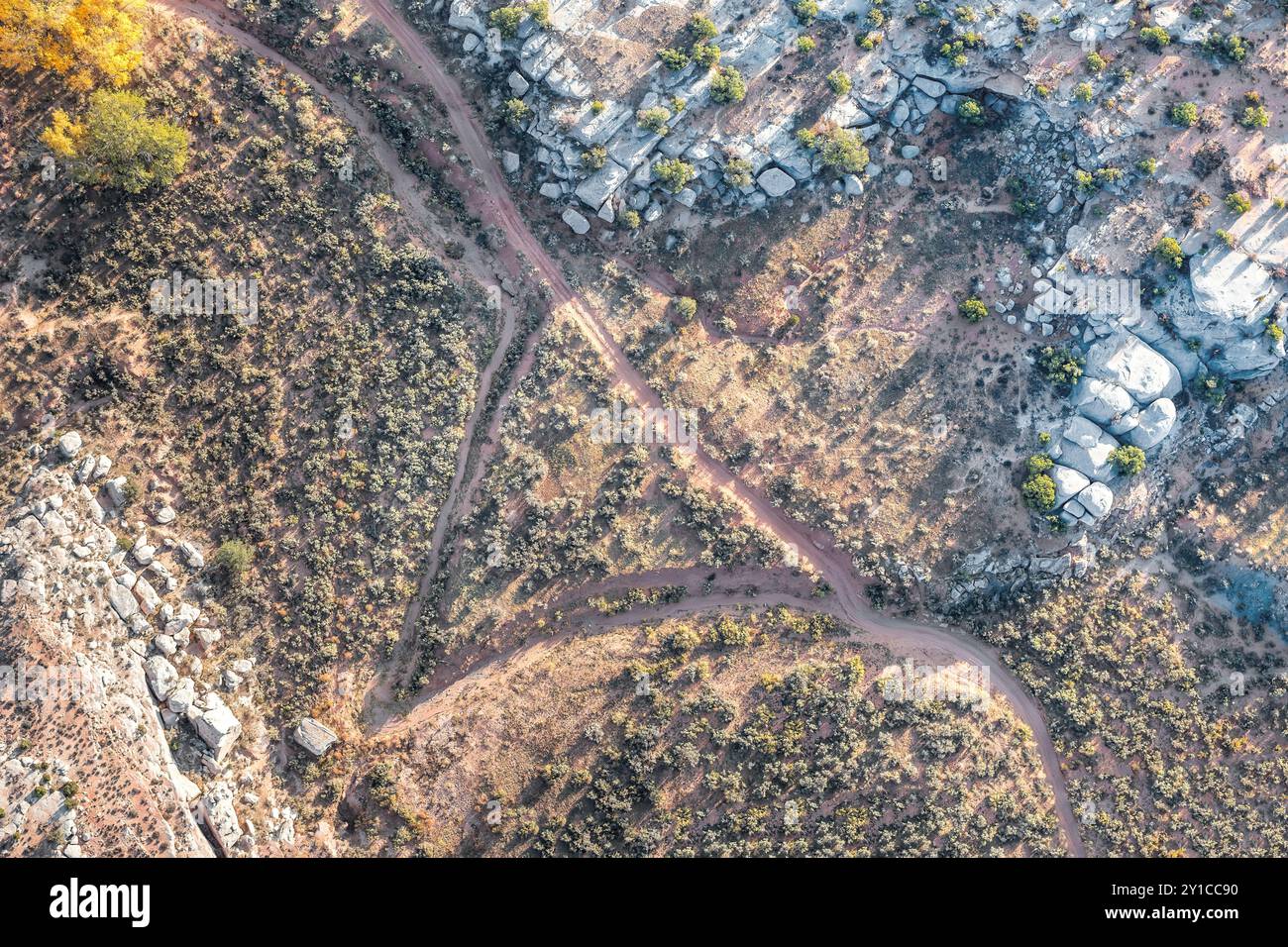 Aerial view on the landscape around the Arches National Park with a ...