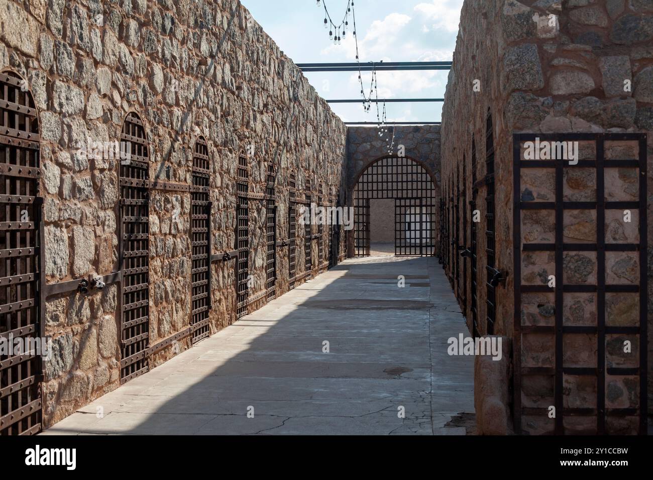 Yuma Territorial Prison rock walls and iron gates Stock Photo - Alamy