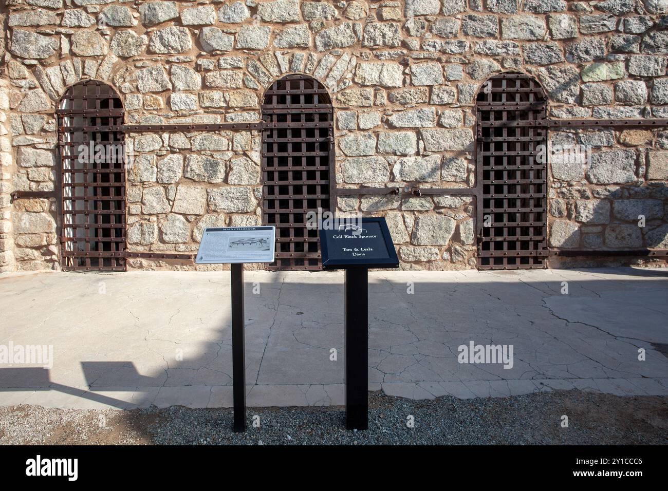 Yuma Territorial Prison rock walls and iron gates Stock Photo - Alamy