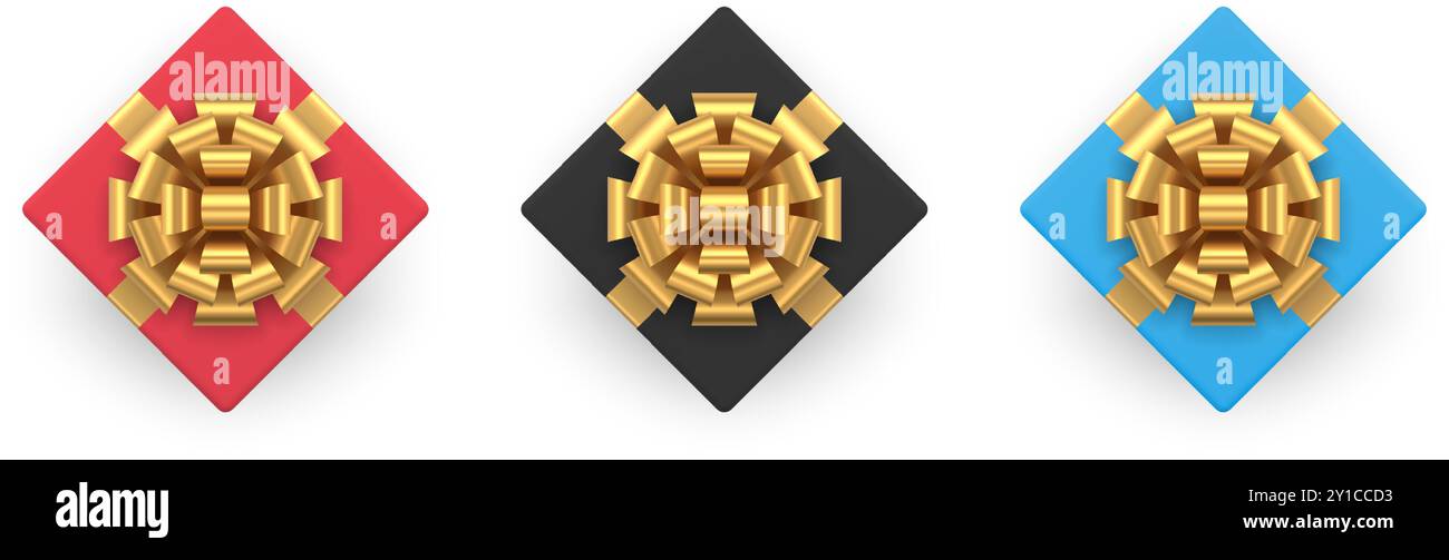 Set luxury rhombus multicolored gift box cardboard decorated by ...