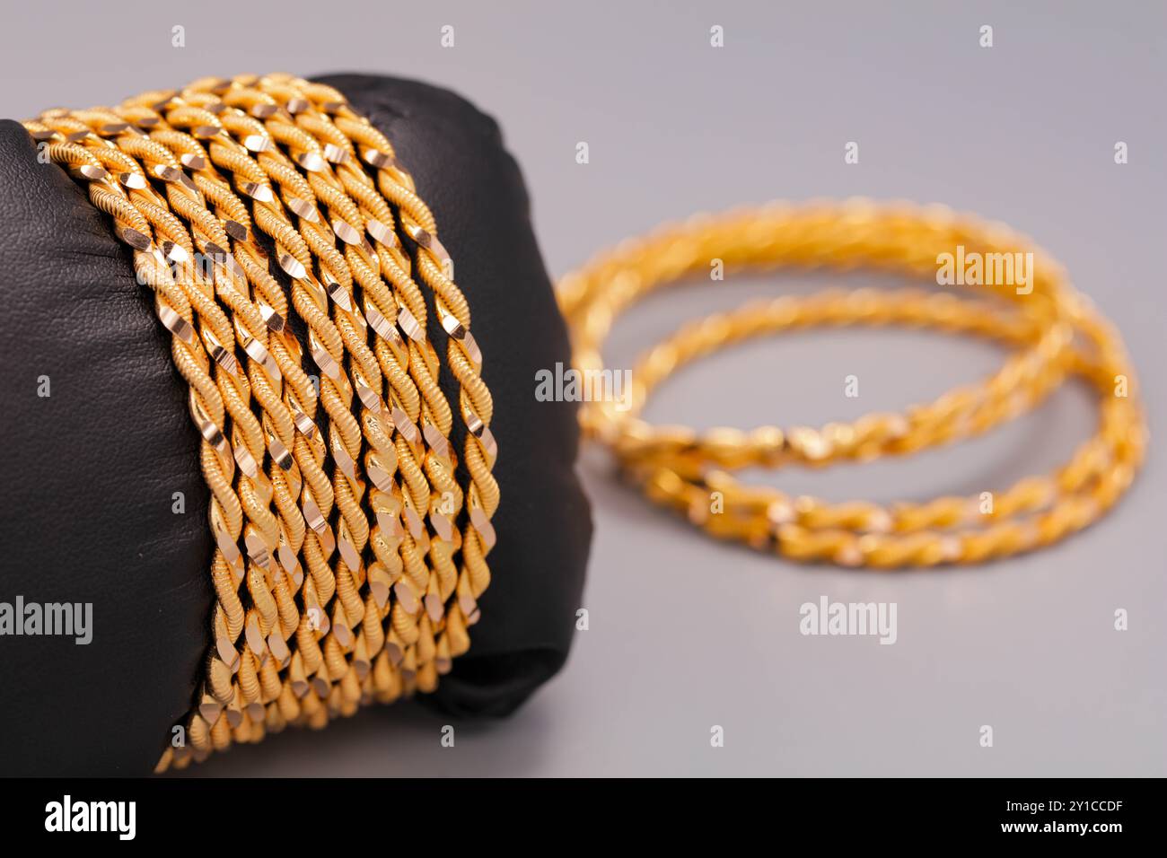Gaziantep, Turkiye. 13 July 2023. Gold bracelets made by goldsmiths in ...