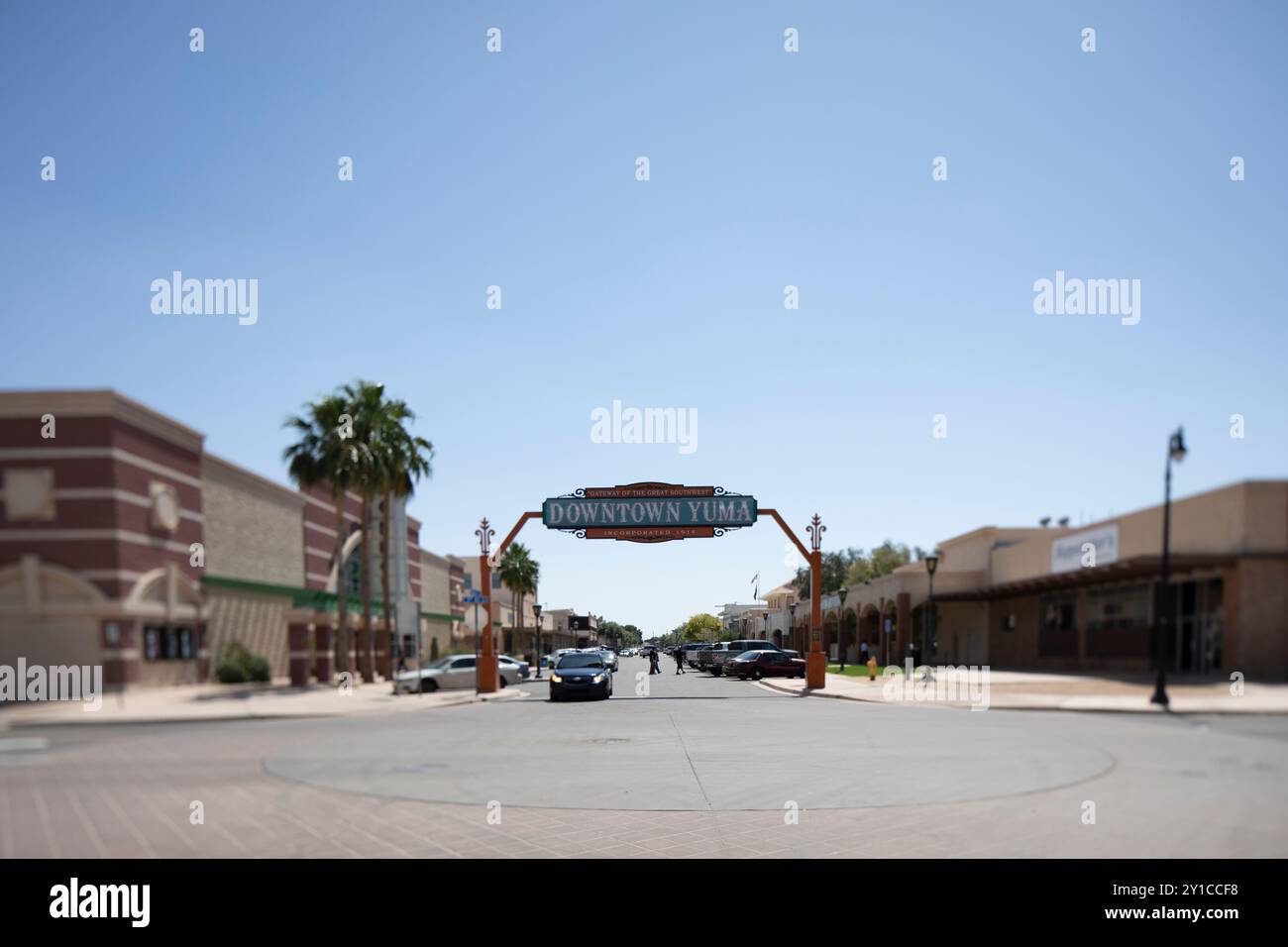 Downtown Yuma gateway with selective focus Stock Photo - Alamy