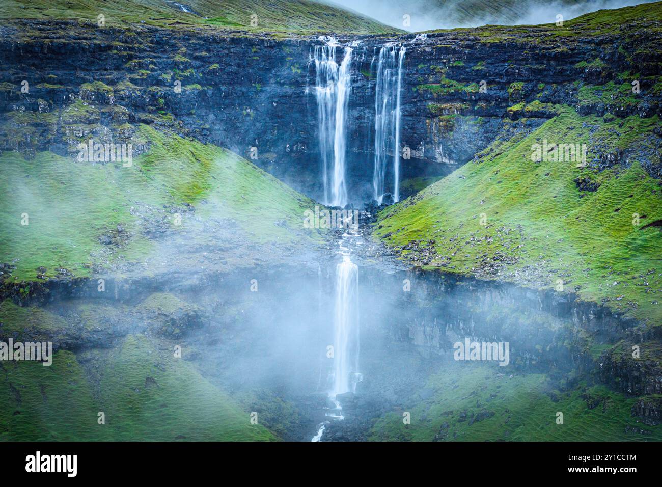 Idyllic Fossa waterfall, Faroe Islands Stock Photo - Alamy