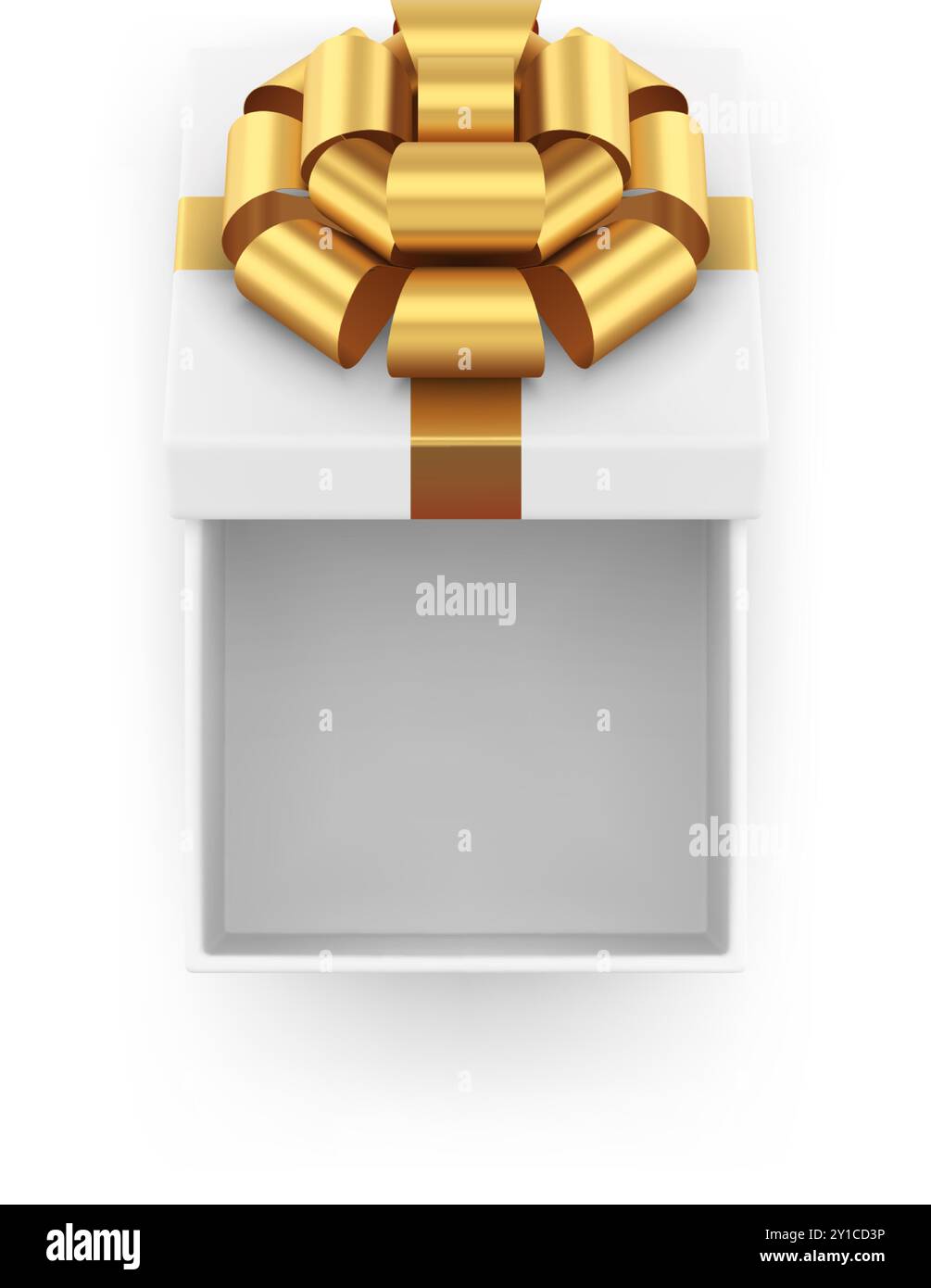 Top view luxury wrapped white elegant empty present cardboard squared ...