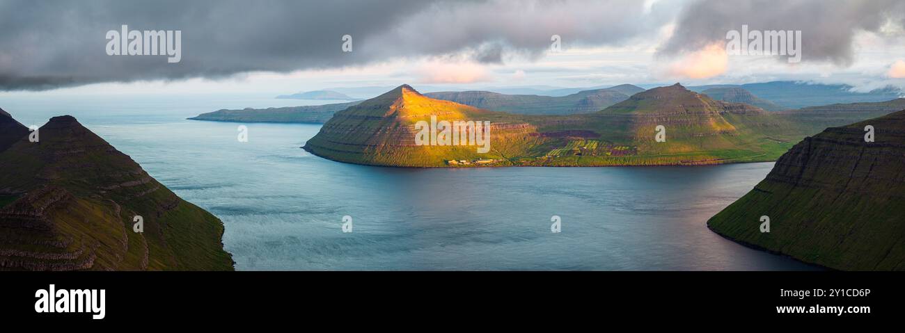 Dramatic sunset over mountains, Faroe Islands Stock Photo - Alamy