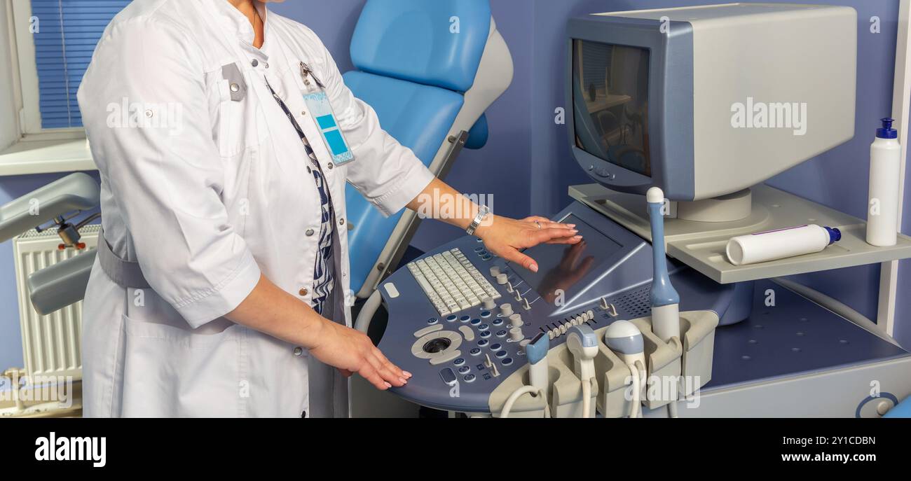 A skilled healthcare professional operates ultrasound equipment for ...