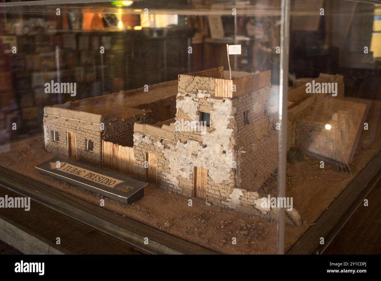 Tubac Presidio museum diorama in glass case Stock Photo - Alamy