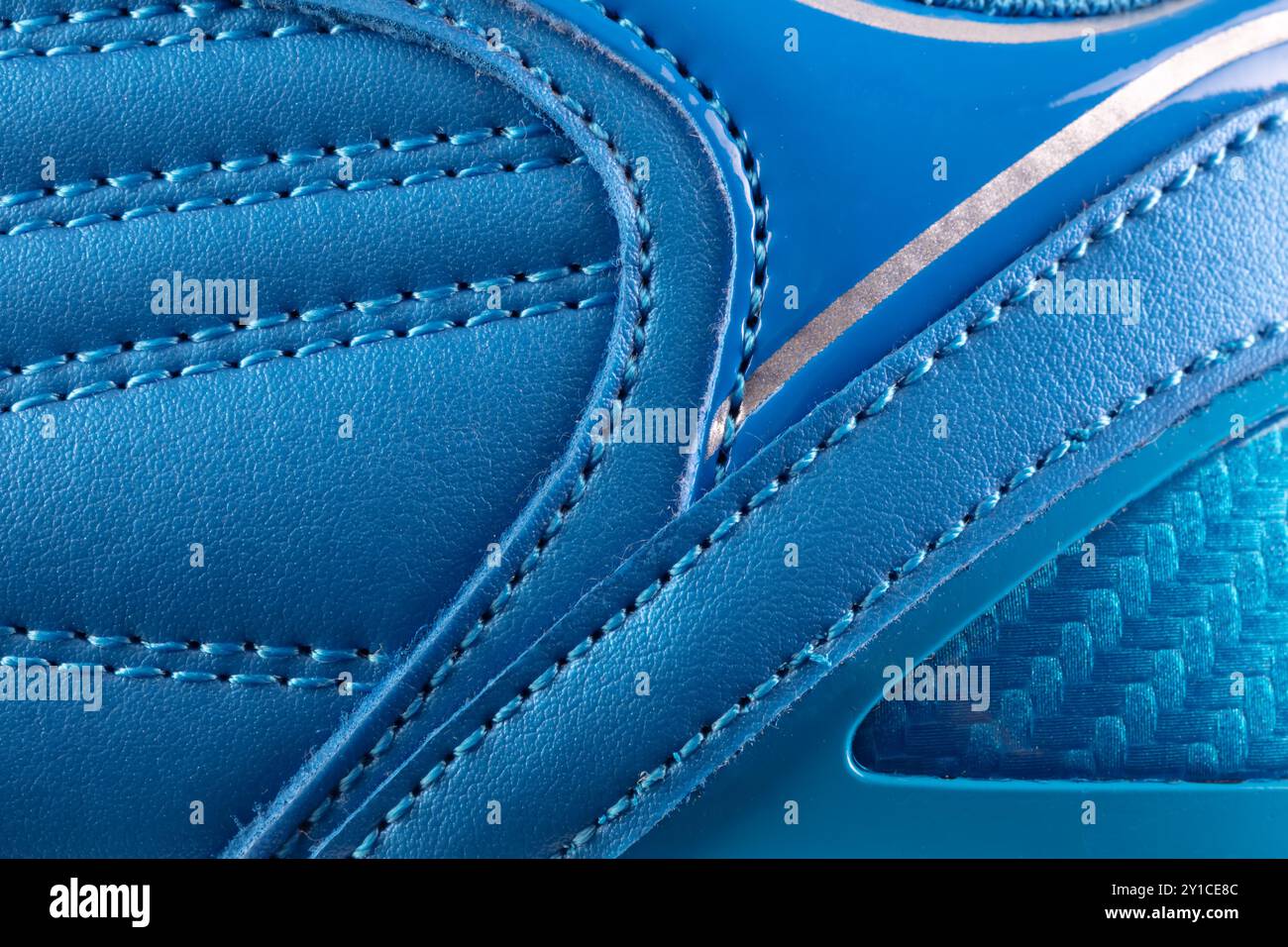 Leather sports sneaker with stitching Stock Photo - Alamy