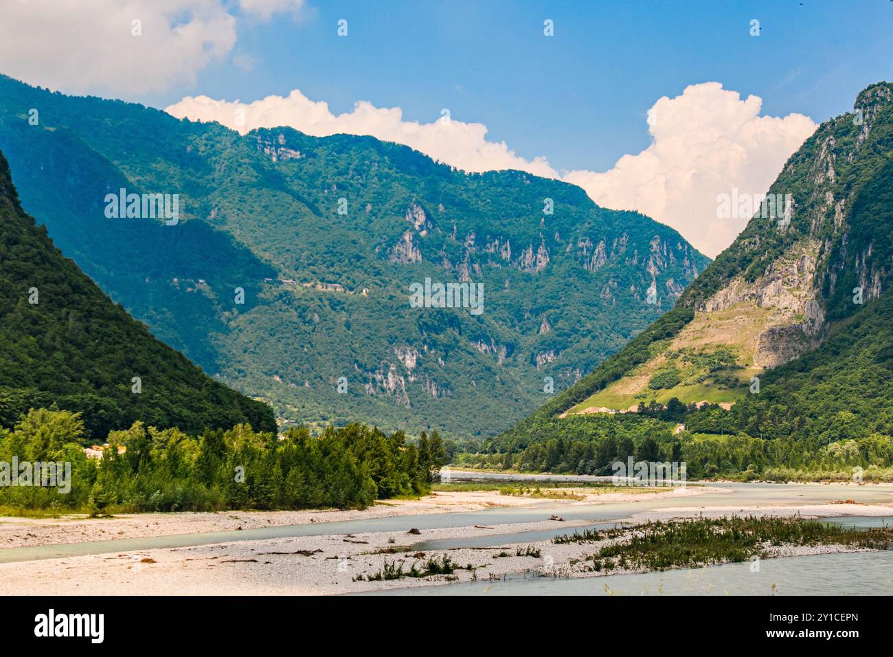 PIAVE RIVER, ITALY – JUNE 5, 2024: The Piave River flowing through the ...