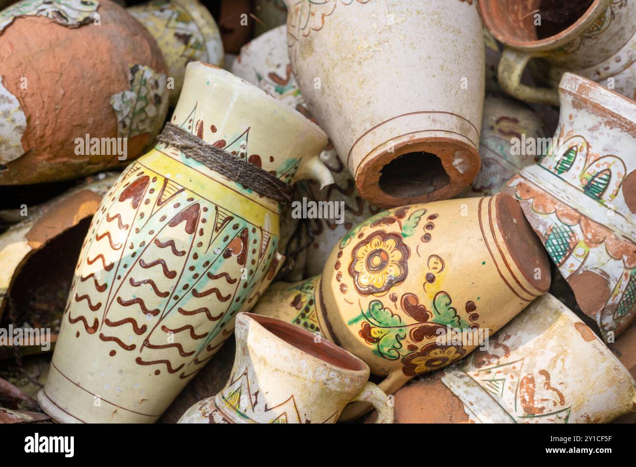 Ukrainian vases, pots, jugs, pitchers with traditional decorative ...